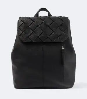 Bottega Veneta Diago Intreccio Leather Backpack - Black