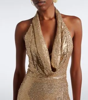 Elie Saab Sequined Halterneck Gown