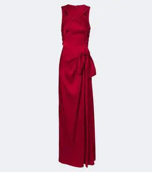 Elie Saab Draped Halterneck Satin Gown