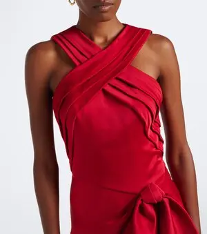 Elie Saab Draped Halterneck Satin Gown