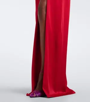 Elie Saab Draped Halterneck Satin Gown