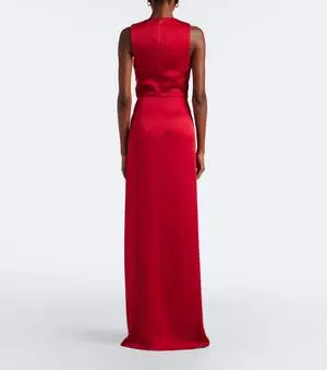 Elie Saab Draped Halterneck Satin Gown