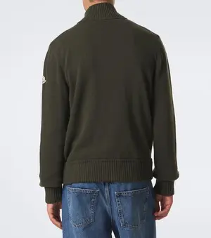 Moncler Wool And Cashmere Zip-up Cardigan