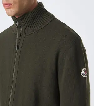 Moncler Wool And Cashmere Zip-up Cardigan