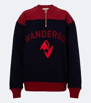 JW Anderson Embroide Wool-blend Sweatshirt - Red