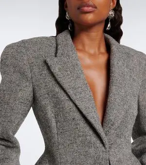 Magda Butrym Herringbone Wool-blend Blazer Dress