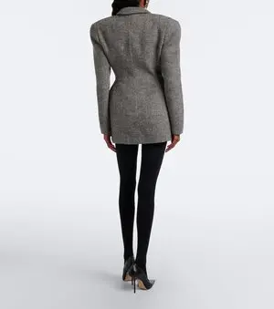 Magda Butrym Herringbone Wool-blend Blazer Dress