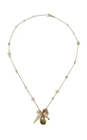 TEN THOUSAND THINGS 18k Green Gold Pearl And Opal Charm Necklace - Blue