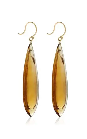 TEN THOUSAND THINGS 18k Green Gold Citrine Large Droplet Earrings