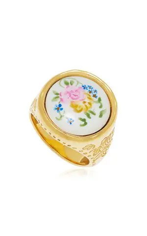 Chloé Enamel Brass Signet Ring