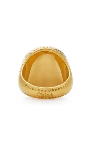 Chloé Enamel Brass Signet Ring