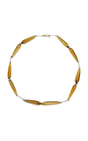 TEN THOUSAND THINGS 18k Green Gold Citrine Ancient Roman Link Necklace - Orange