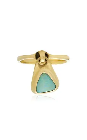 TEN THOUSAND THINGS 18k Green Opal Locket Ring - Gold