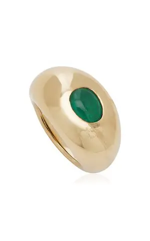 TEN THOUSAND THINGS 10k Yellow Emerald Cigar Band Ring