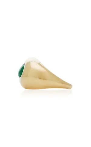 TEN THOUSAND THINGS 10k Yellow Emerald Cigar Band Ring