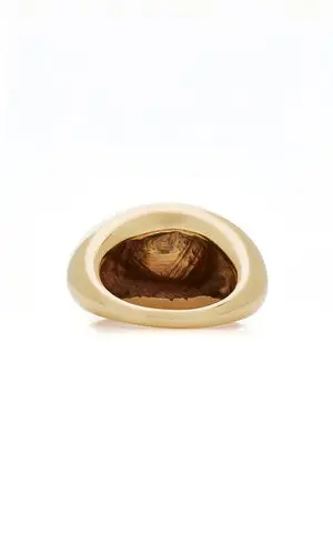 TEN THOUSAND THINGS 10k Yellow Emerald Cigar Band Ring