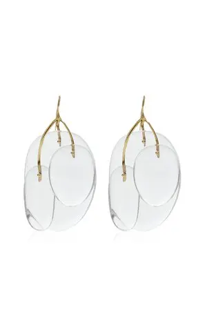 TEN THOUSAND THINGS 18k Green Gold Crystal Mobile Earrings - Clear