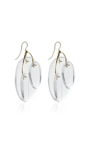 TEN THOUSAND THINGS 18k Green Gold Crystal Mobile Earrings