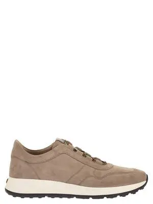 TOD'S Goatskin Suede Sneakers - Cream