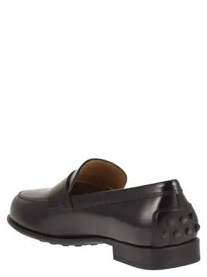 TOD'S Calfskin Leather Loafers With Logo Detail