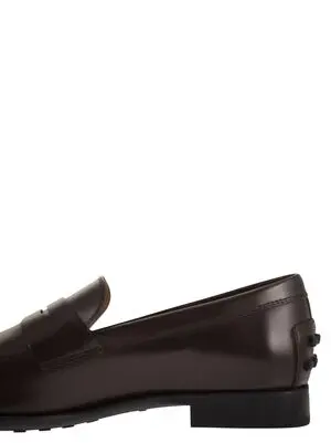TOD'S Calfskin Leather Loafers With Logo Detail