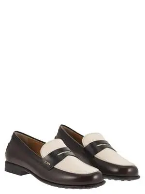 TOD'S Two-tone Calfskin Leather Loafers - Multicolor