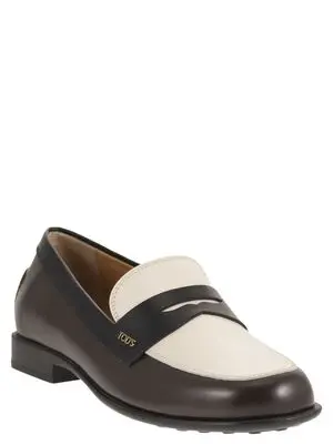TOD'S Two-tone Calfskin Leather Loafers - Multicolor