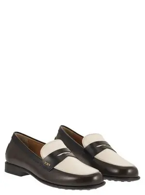 TOD'S Two-tone Calfskin Leather Loafers - Multicolor