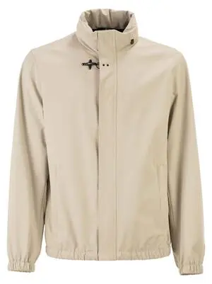 FAY Short Travel Bomber Jacket In Stretch Nylon - Cream