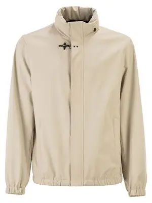 FAY Short Travel Bomber Jacket In Stretch Nylon - Cream