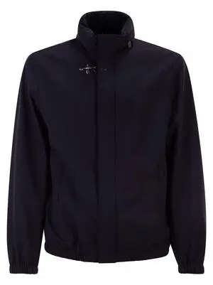 FAY Short Travel Bomber Jacket In Stretch Nylon - Blue