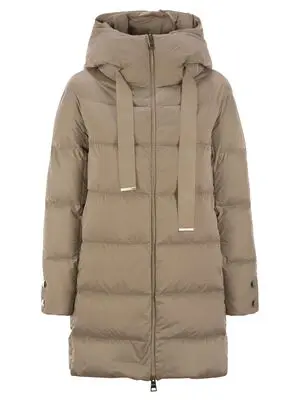 Herno A-shape Down Jacket With Hood - Cream