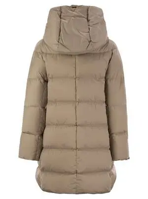Herno A-shape Down Jacket With Hood - Cream