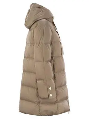 Herno A-shape Down Jacket With Hood - Cream