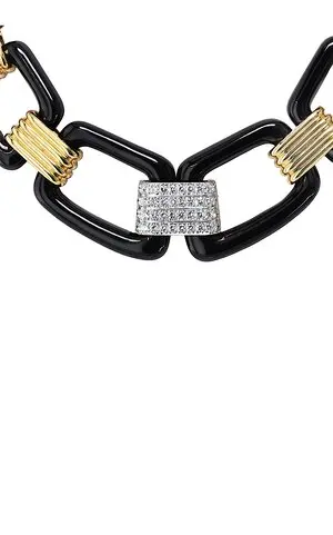 THE BACK VAULT David Webb 18k Yellow Black Enamel Large Link Stations Necklace