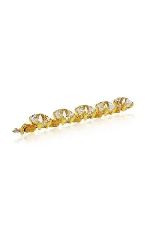 THE BACK VAULT David Webb 18k Yellow Rock Crystal Open Link Bracelet