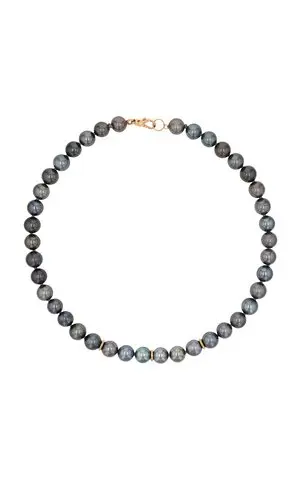 Sheryl Lowe 14k Yellow Gold Tahitian Pearl Strand Necklace - Grey