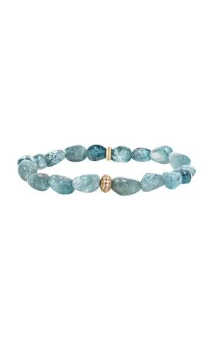 Sheryl Lowe 14k Yellow Gold Zircon Nugget Diamond Beaded Bracelet