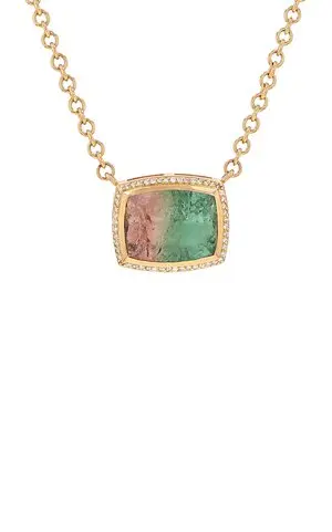 Sheryl Lowe 14k Yellow Gold Watermelon Tourmaline Necklace