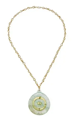 TEN THOUSAND THINGS 10k Yellow Gold Lemon Quartz And Aquamarine Sun Pendant - Blue