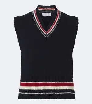 Thom Browne Wool And Mohair Sweater Vest - Blue