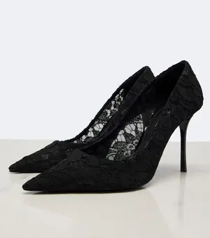 Dolce & Gabbana Leather-trimmed Lace Pumps