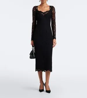 Dolce & Gabbana Leather-trimmed Lace Pumps
