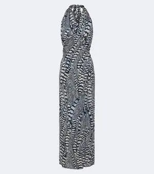Johanna Ortiz Enigma Silk Georgette Halterneck Top - Blue