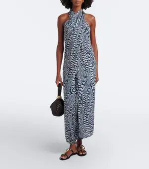 Johanna Ortiz Enigma Silk Georgette Halterneck Top