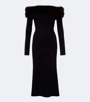 David Koma Off-shoulder Midi Dress - Black