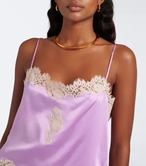 DÔEN Avelaine Lace-trimmed Silk Satin Camisole