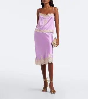 DÔEN Avelaine Lace-trimmed Silk Satin Camisole
