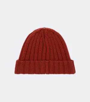 GOD'S TRUE CASHMERE Ribbed-knit Cashmere Beanie With Amethyst - Red