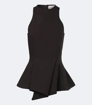 Magda Butrym Peplum Wool Top - Brown